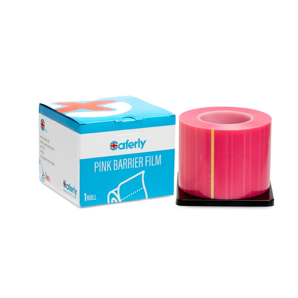 Saferly Pink Medical Barrier Film in Dispenser Box — 4” x 6” — Price ...