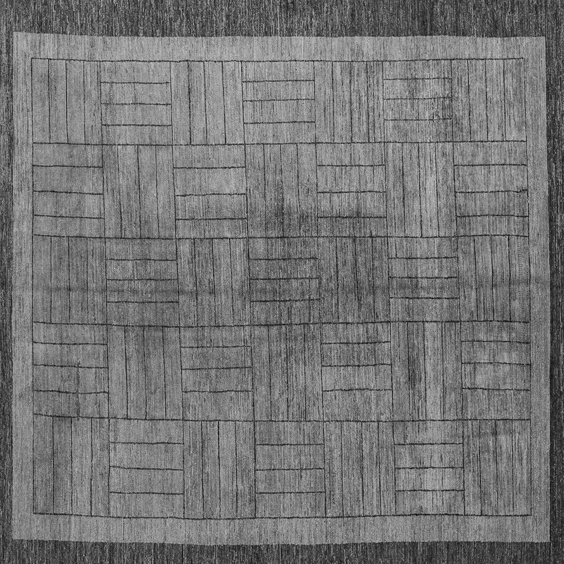 Ahgly Company Indoor Square Abstract Gray Modern Area Rugs, 4' Square ...