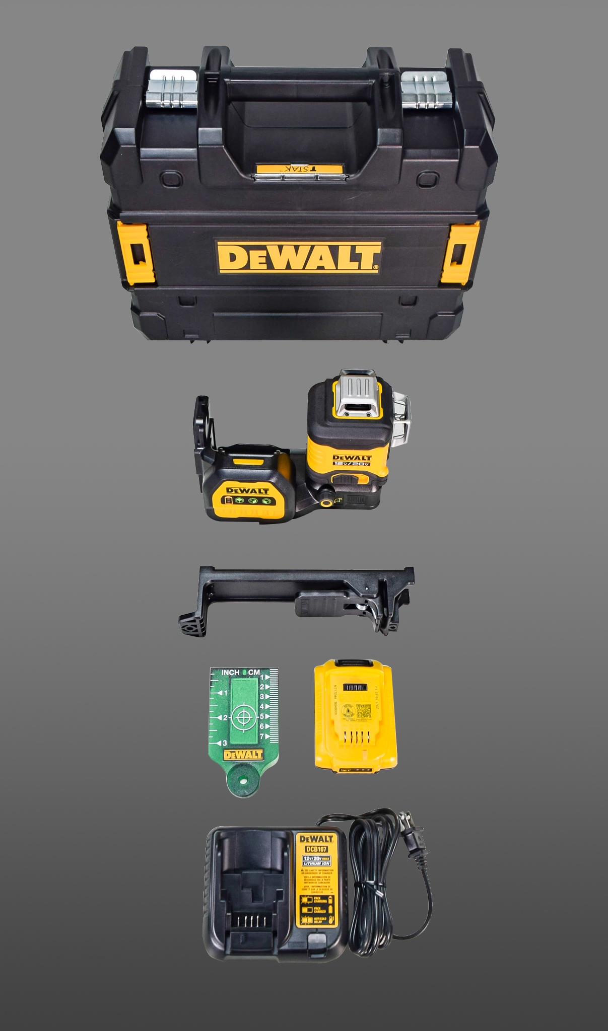 DeWalt DCLE34030G 20V Max 3 X 360 Green Laser Level Kit With 2 0Ah DeWalt DCLE34030G 20V Max 3 X 360 Green Laser Level Kit With 2 0Ah