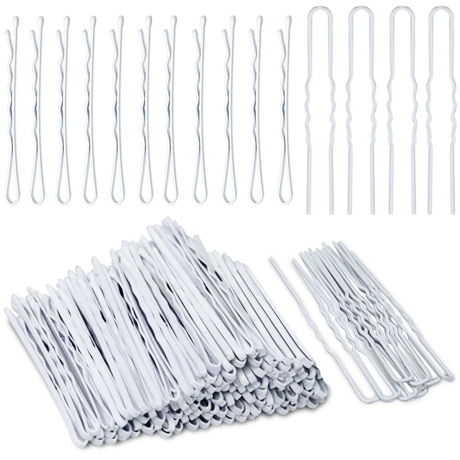 White Bobby Pins, 110 pcs Hair Pins Kit include 100pcs White Hair Pins ...