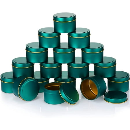18 Pieces Round Candle Tins with Lids 4Oz Metal Empty Candle Container ...
