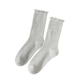 AJGRHE Women’s Stockings Classic Ribbed Knee High Socks Delicate Lace ...