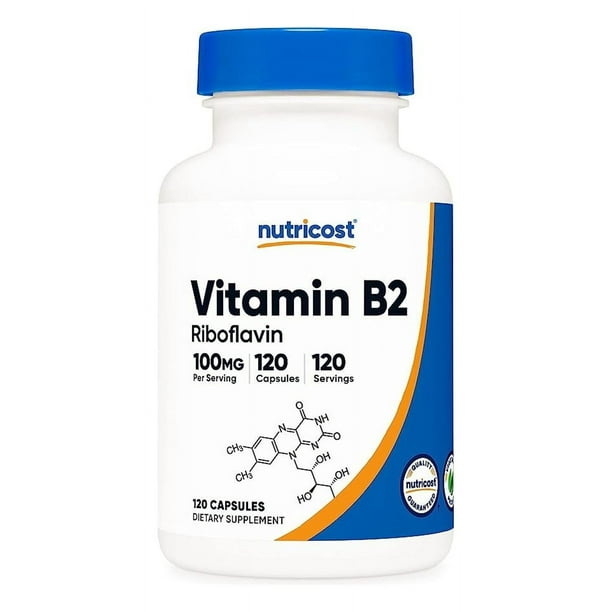 Vitamina B2 Riboflavina 100 Mg 120 Cápsulas Nutricost | Walmart en línea
