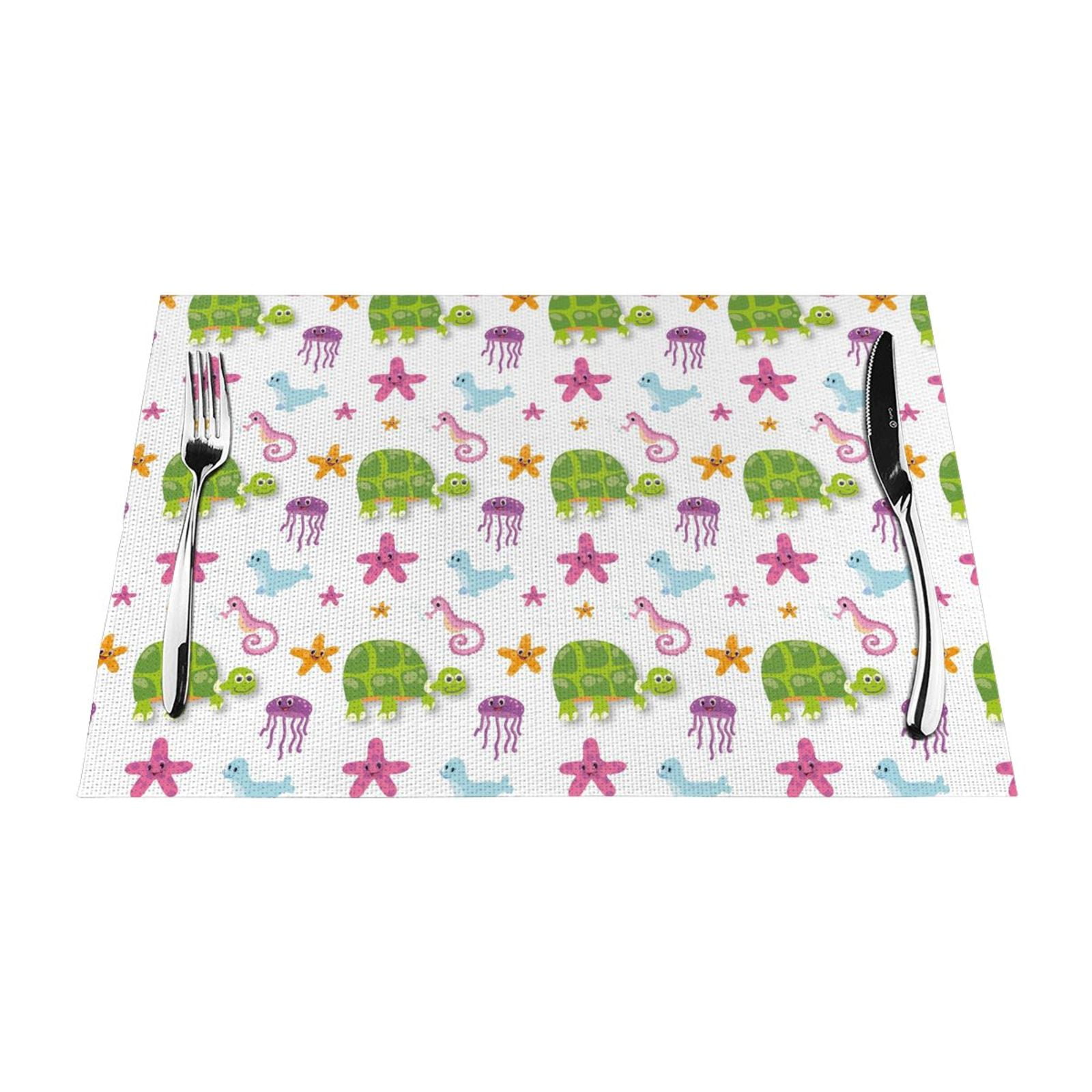 ZNDUO Placemats, 4 PCS Heat Resistant Stain Resistant Woven PVC ...