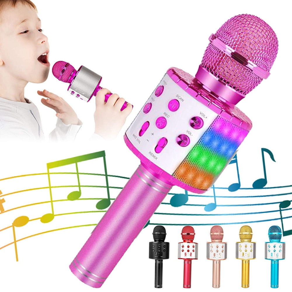 Wireless Bluetooth Karaoke Microphone with LED Lights, Best Birthday ...
