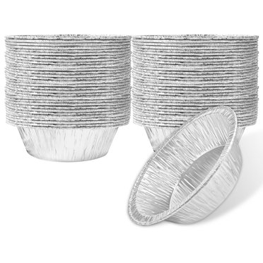 MT Products 50-Piece Disposable Aluminum Foil Crab Shell Mini Pie Pans ...