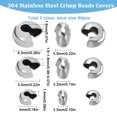 240Pcs 3 Style 304 Stainless Steel Crimp Beads Covers Stainless Steel ...