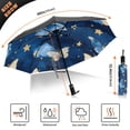 Blue Golden Butterfly Umbrella Folding Sun Umbrella Travel Auto Open ...
