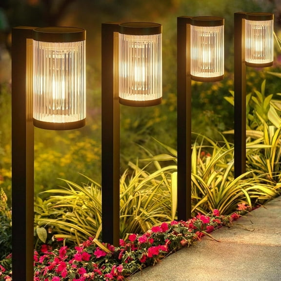 Solar Outdoor Lights, 12 Pack LED Solar Pathway Lights Outdoor ...