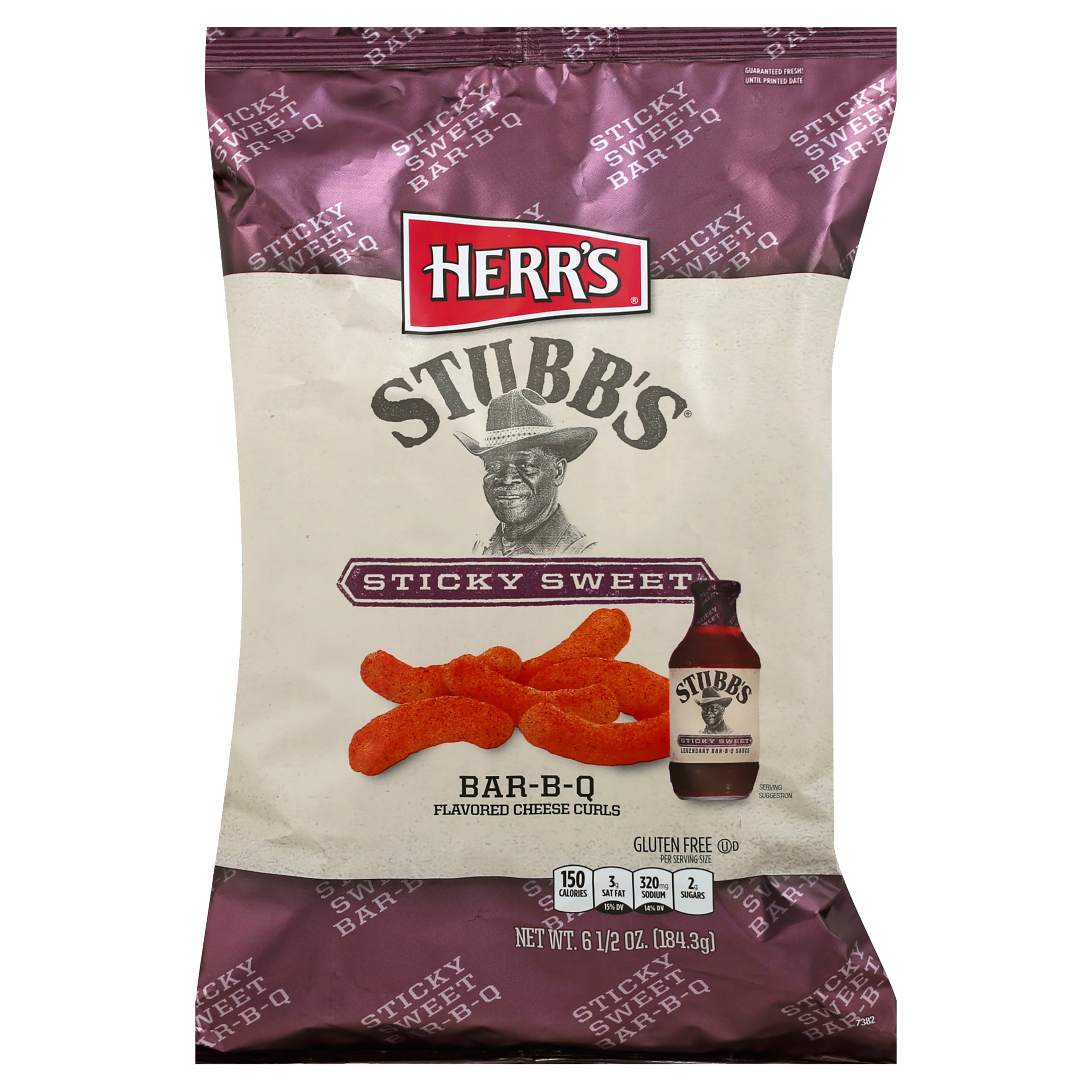 Herr's Stubb's Sticky Sweet Bar-B-Q Flavored Cheese Curls, 6 1/2 oz ...