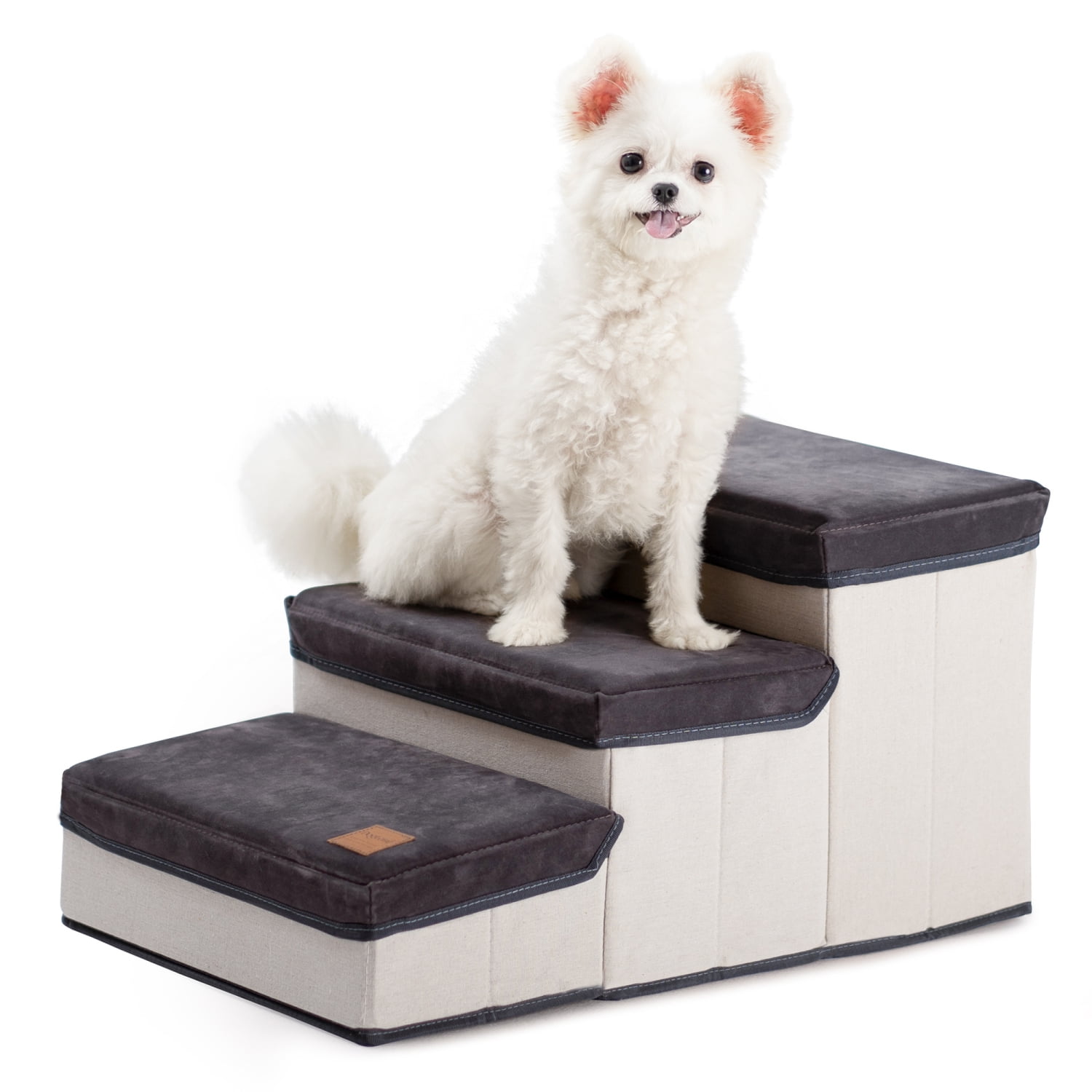 [US IN STOCK] Foldable Dog Stairs - 3 Tiers Pet Stairs for Dogs Cats ...