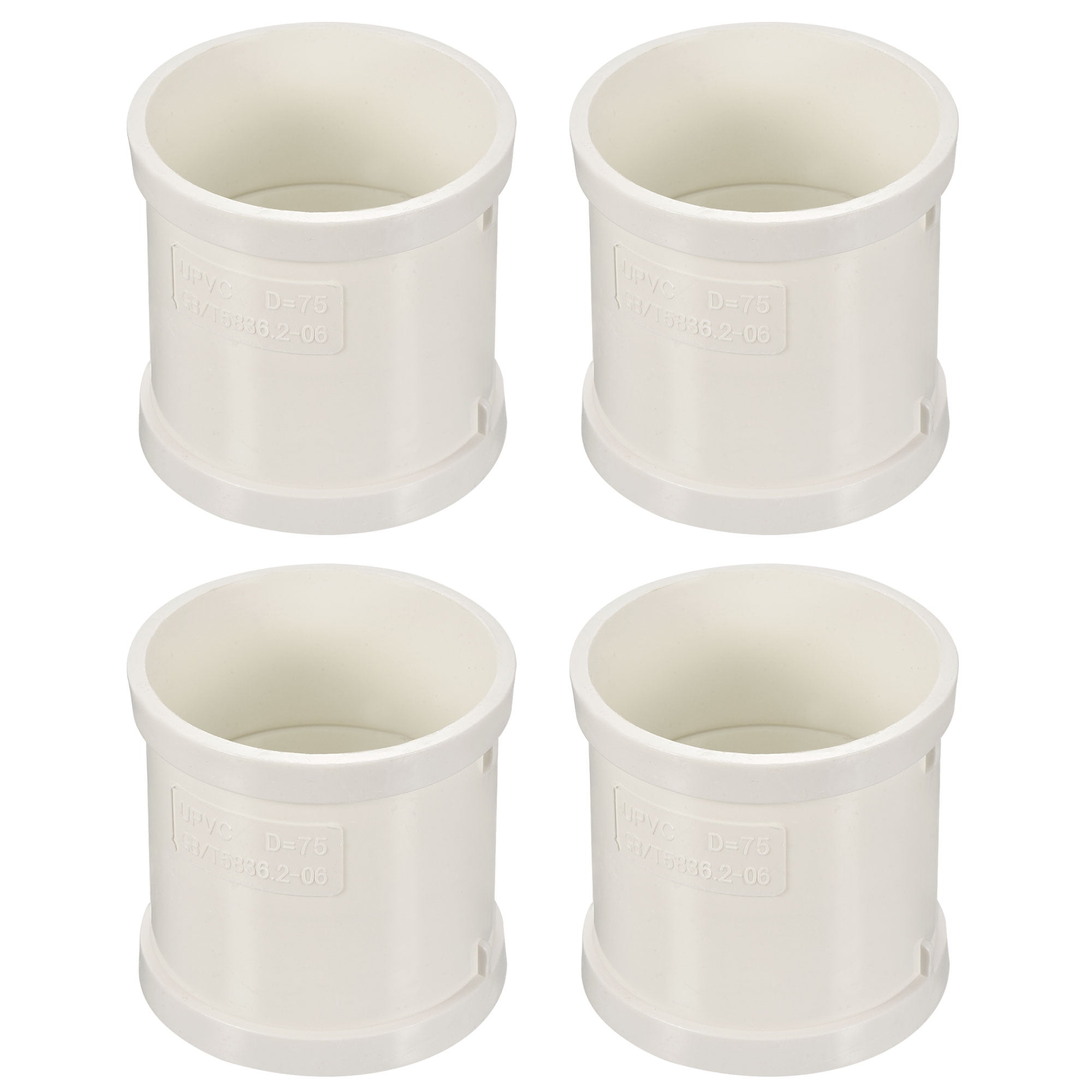 75mm PVC Straight Socket Connector Pipe Fitting Coupling Adapter, White ...