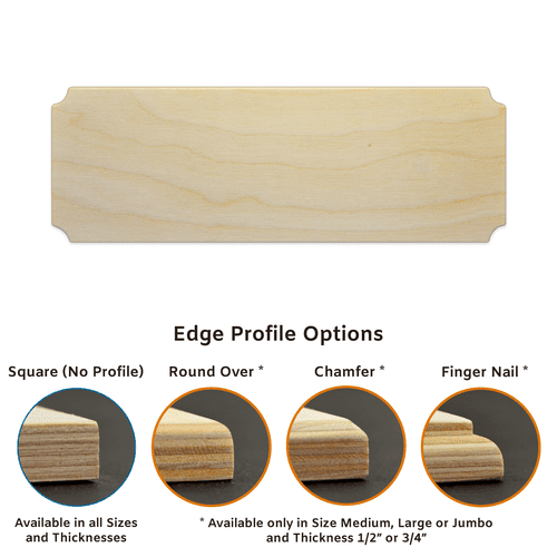 Pack of 1, Jumbo 18" x 5.5" x 3/4" Unfinished Plywood Chamfer Scalloped ...