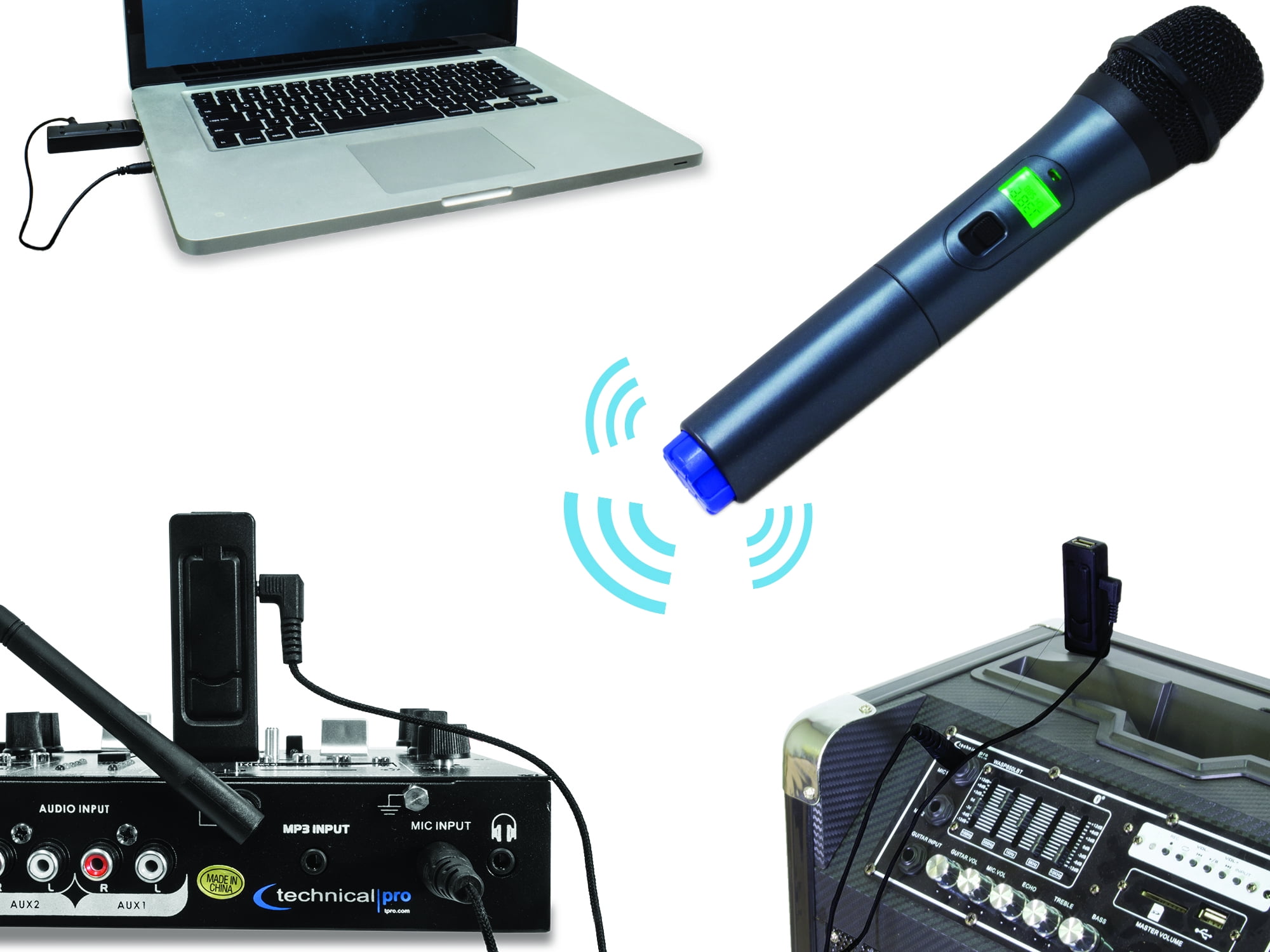 Professional UHF Handheld Microphone With USB Powered Receiver ...