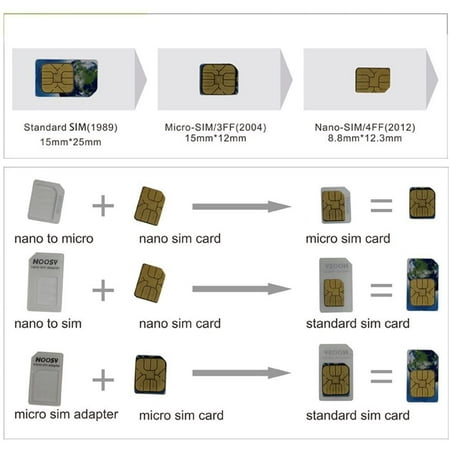 4 in 1 SIM Card Adapter Converter Kit to Micro / Atandard For Apple ...