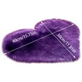 Honeeladyy Faux Fur Area Rugs Purple Love Heart Shaped Dorm Rug Indoor ...
