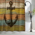 Anchor Shower Curtains for Bathroom, Vintage Yellow Orange Wood Board ...