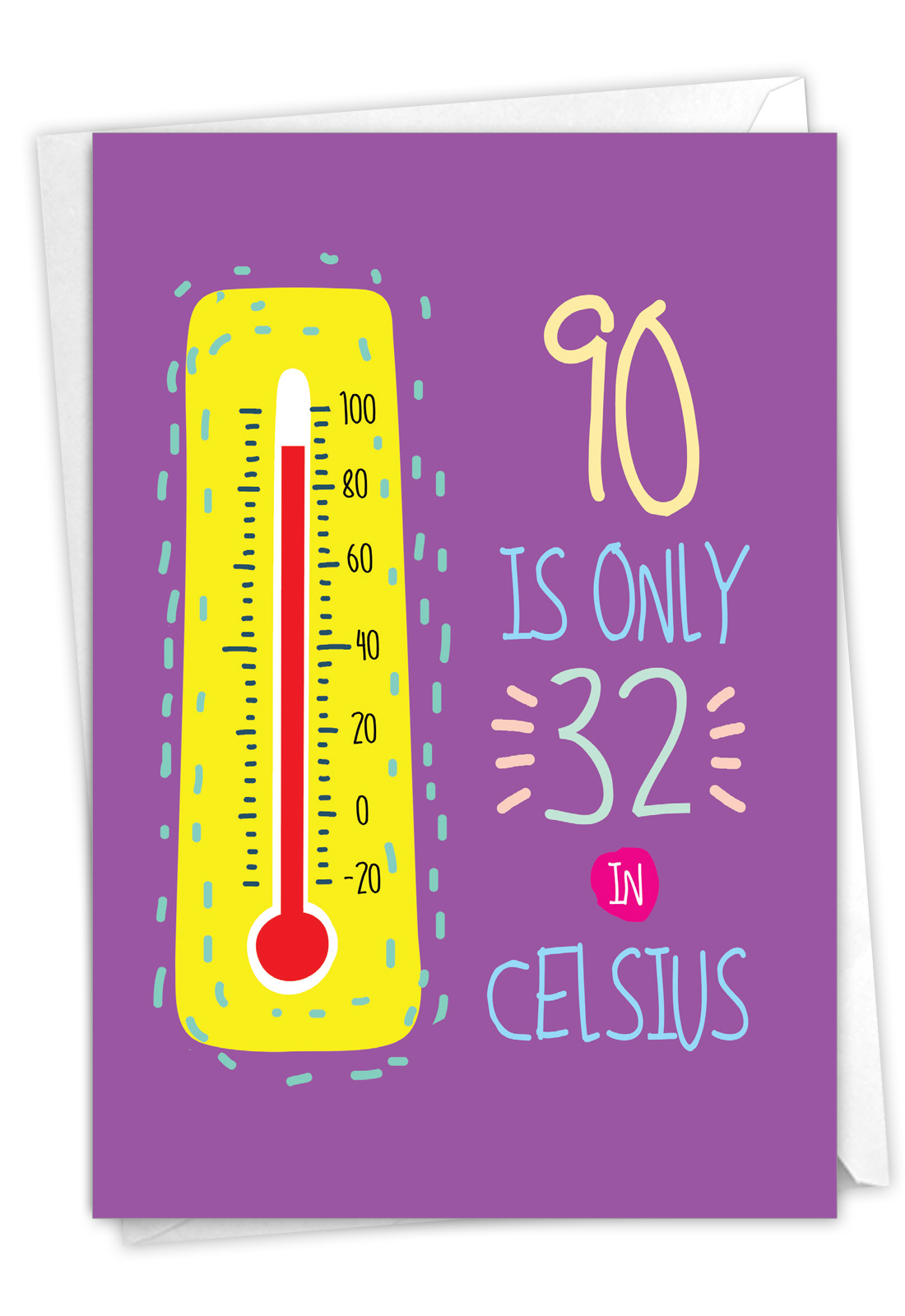 1 Funny Birthday Card with Envelope - Celsius Milestones 90 C9352MBG ...