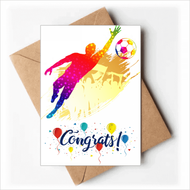 Football Goalkeeper Blocks Soccer Wedding Cards Congratulations ...