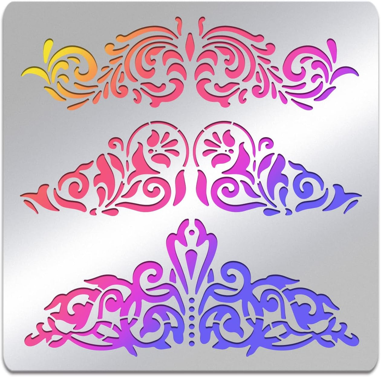 Metal Journal Stencils Reusable Stainless Steel Floral Pattern Stencils ...