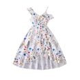 Babcutegg Elegant Ruffled Bow Waist-Cinching Asymmetrical Print Dress ...