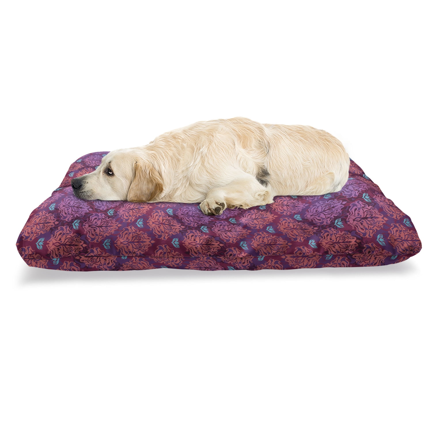 Grunge Pet Bed, Abstract Nature Inspired Lilac Pattern Vintage Floral ...