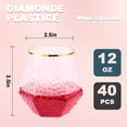 40 PCS Diamond Stemless Plastic Wine Glasses, 12 Oz Disposable Fancy ...