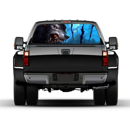 Truck Rear Window Decal Sticker, Wolf Graphic Car Back Window Decal ...