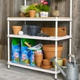 Design Ideas MeshWorks Metal Storage Wood Top Shelving Unit Rack, Green ...