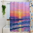 Fantasy Sunset Shower Curtains for Bathroom, Dreamy Coastal Modern ...