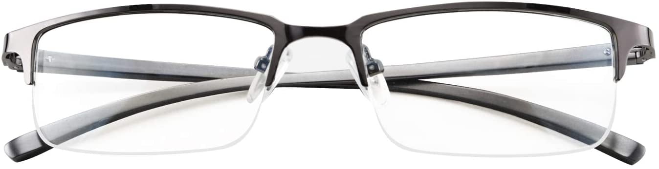 FEISEDY Refined Semi Rimless Rectangle Half-Frame Blue Light Blocking ...