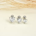 Justjandm Surgical Stainless Steel Screw Back Stud Earrings Set, Cubic ...