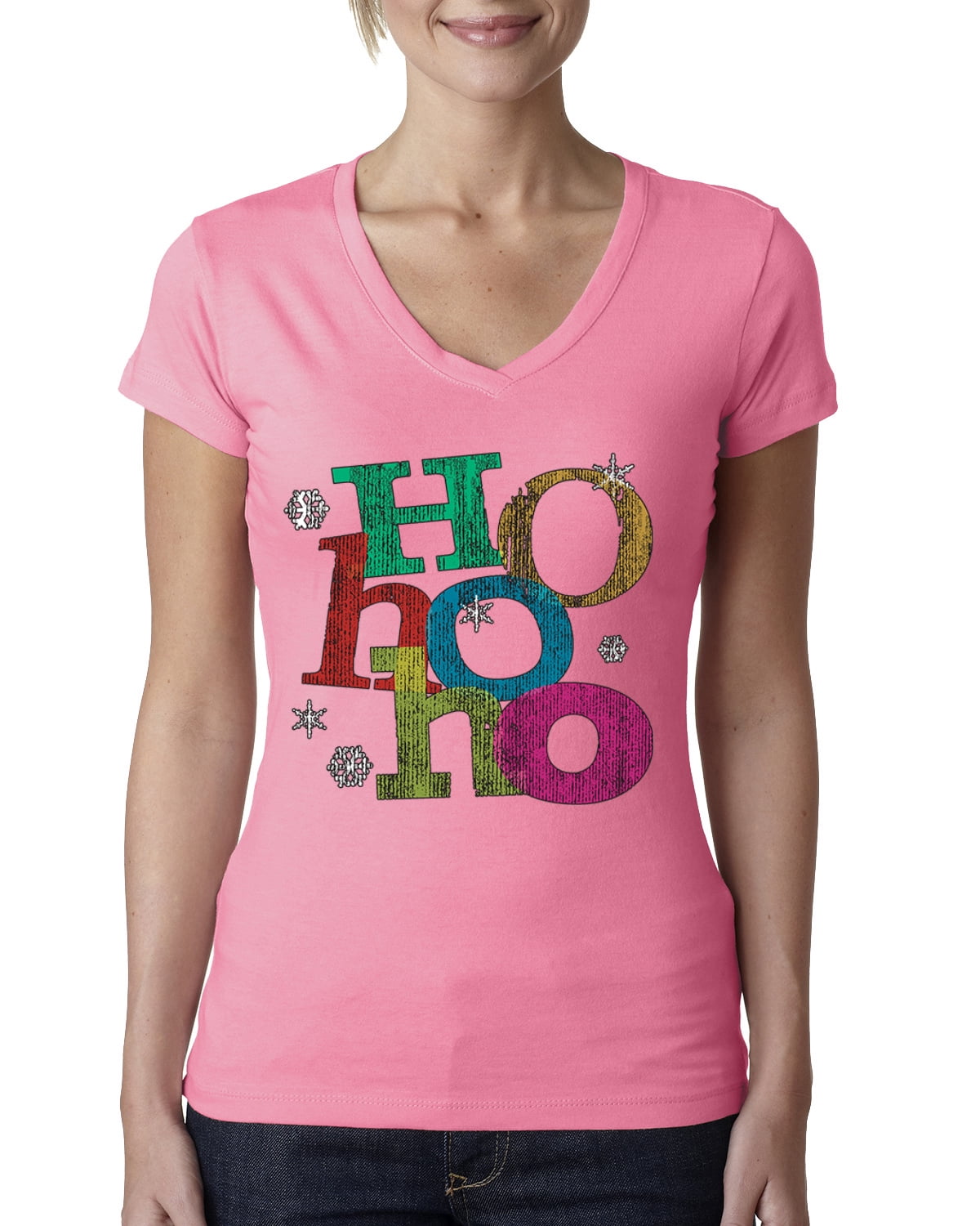 Wild Bobby , Colorful Ho Ho Ho Christmas Sweater Women Junior Fit V ...