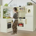 Pirecart Kids Corner Play Kitchen Wooden Toddler Kitchen Playset ...