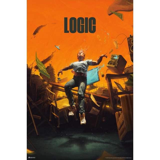 Logic Merch No Pressure Album Cover Art Detail Rap Posters Logic Rapper ...