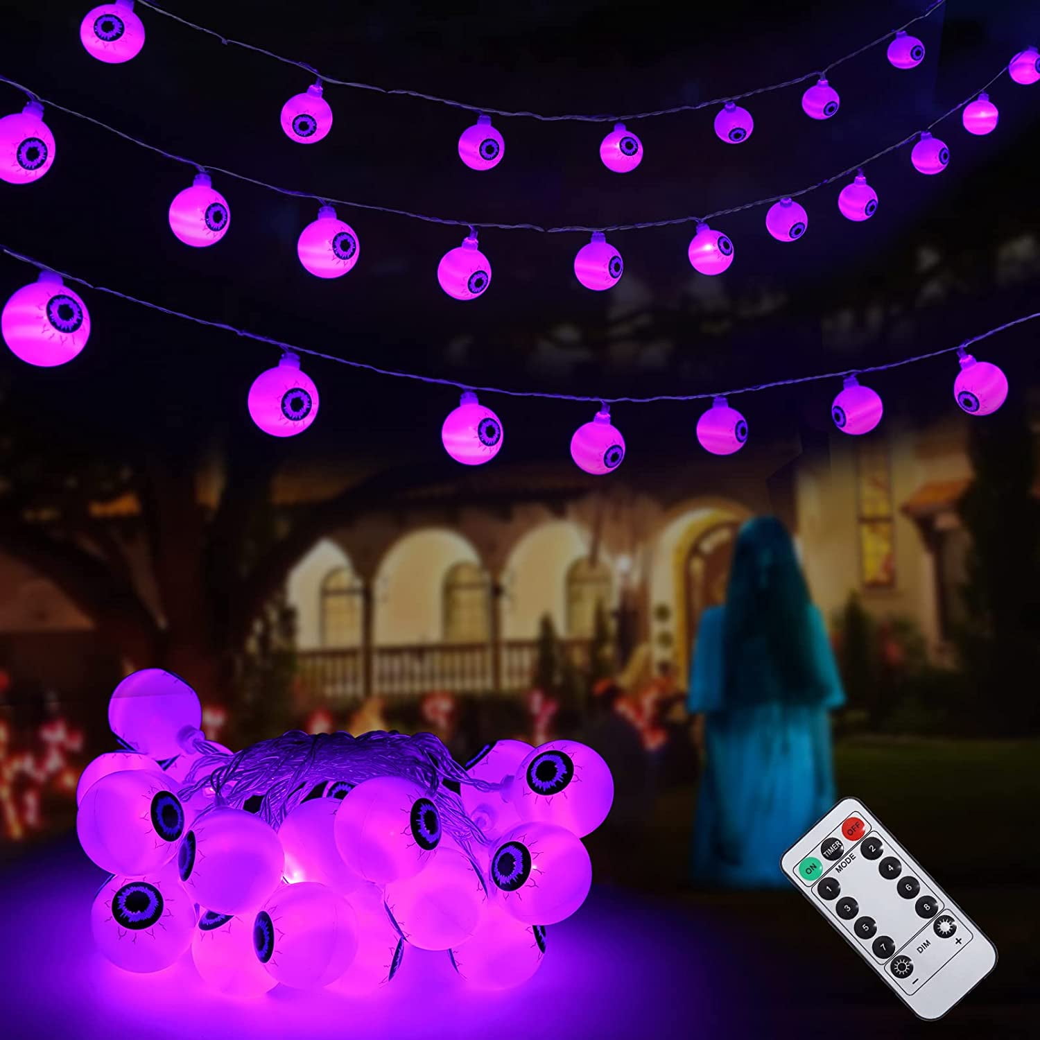 Halloween Eyeball String Lights, Halloween Decorations, Cute and Scary ...