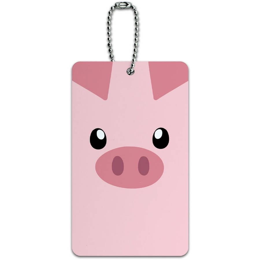 Pig Face Close-up Farm Animal ID Tag Luggage Card for Suitcase or Carry ...