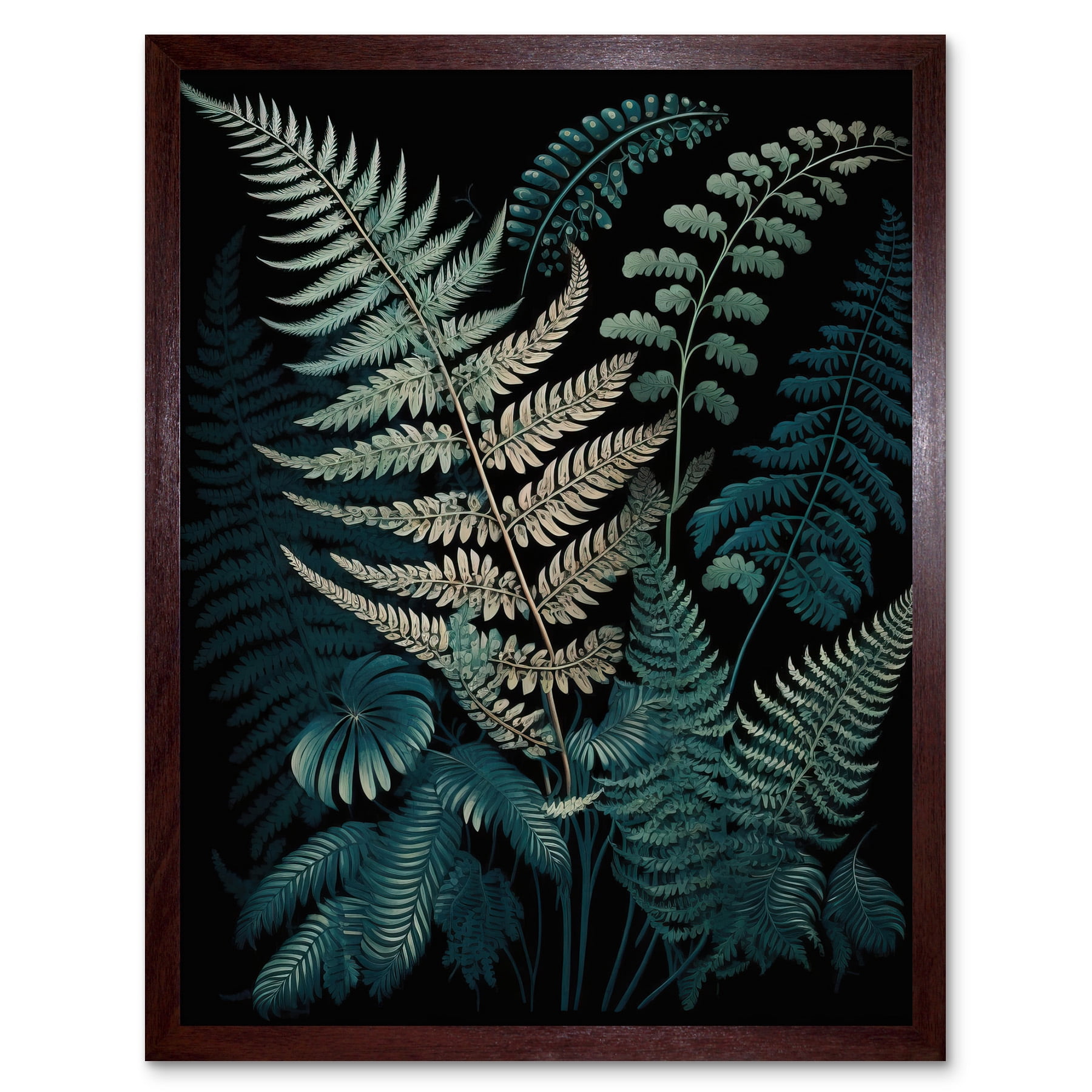 Fern Frond Detailed Botanical Species Illustration Art Print Framed ...