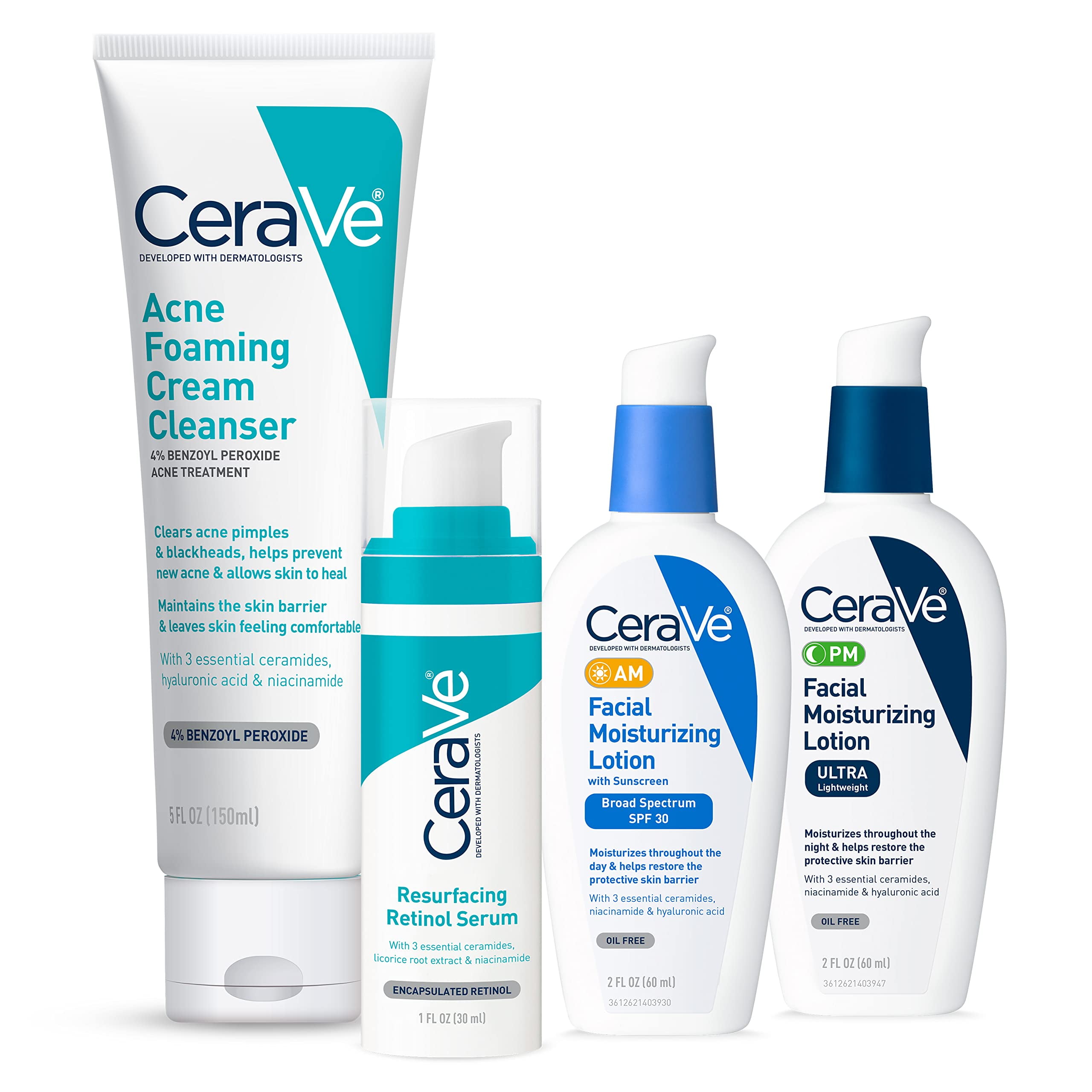 Set para el cuidado de la piel CeraVe Acne con crema limpiadora ...