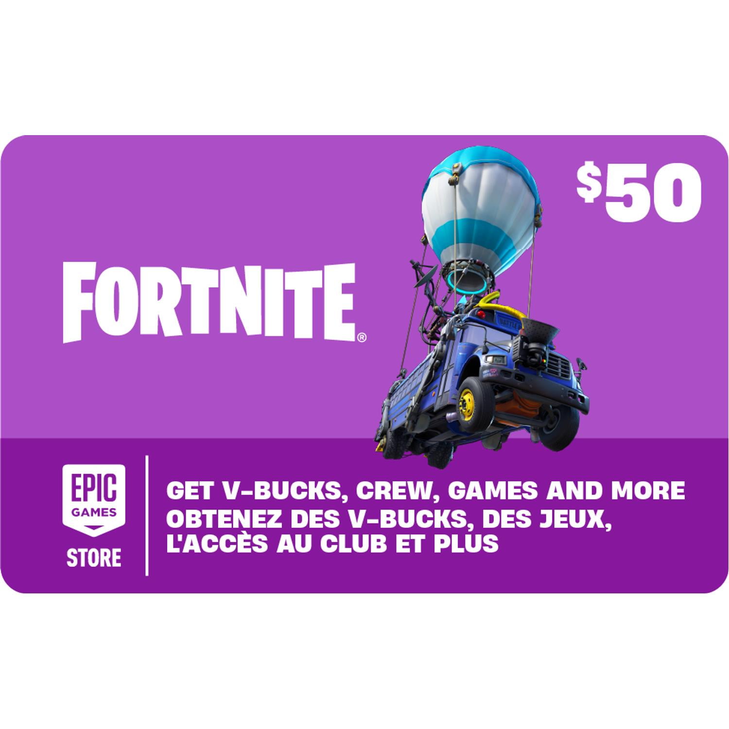 Fortnite Gift Card $50 [Digital] CA Only, Powered by the Epic Games ...