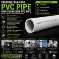 3" Schedule 40 DWV PVC Foam Core Pipe for Drain Waste Vent, 96 ...