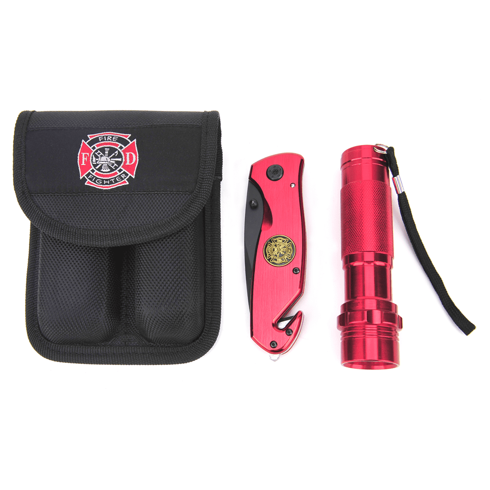 Bartech Pro™ Firefighter Knife LED Flashlight Combo, Belt Loop Carry ...