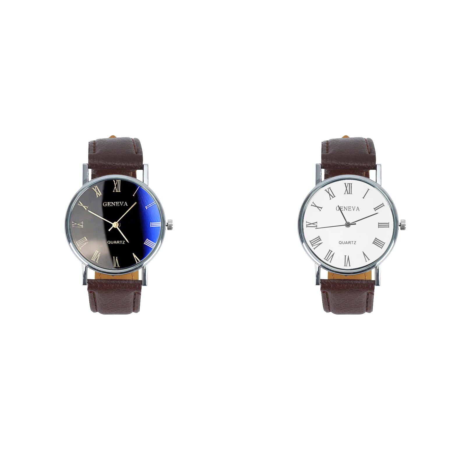Click here for (2-Pack) Rinsvye Genevas Watch Mens Roman Womens W... prices