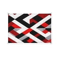 Abstract Seamless Stitching Sun Shade Sail 6.5'X10' Black Red Crystal ...