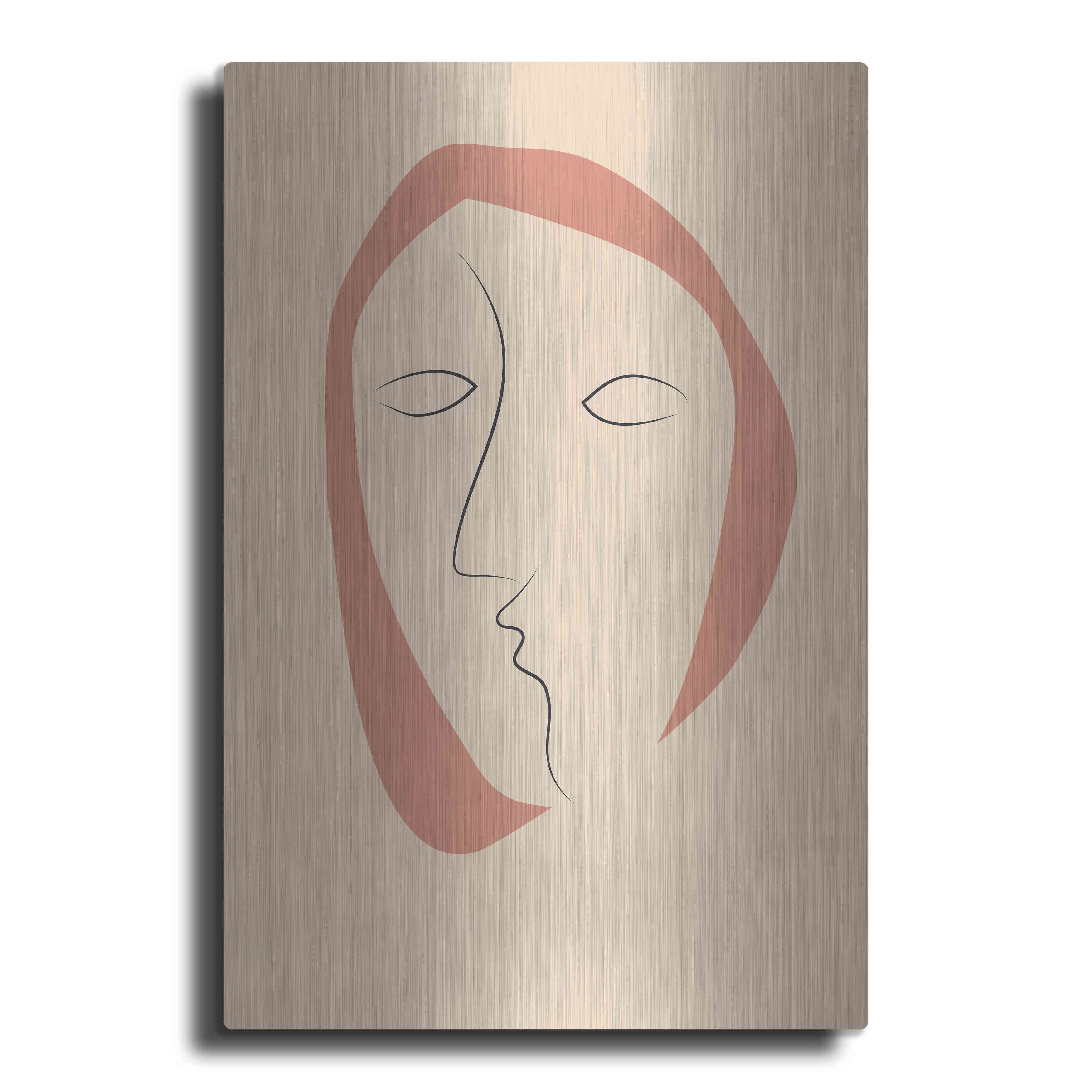 Luxe Metal Art 'Face It 2' by Design Fabrikken, Metal Wall Art, 12"x16 ...