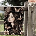 8x12 Inch Metal Wall Art, Serene Woman with Freckles & Butterflies ...