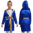 iiniim Kids Boys Metallic Boxing Robe Boxing Hooded Satin Boxer Cloak ...