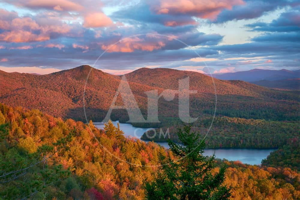 View of McKenzie Pond from Mount Baker, Adirondack Mountains State Park ...