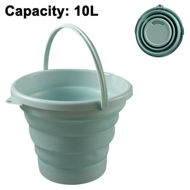 Collapsible Bucket With Handle, Portable Folding Buckets For Cleaning, Space Saving Water ...