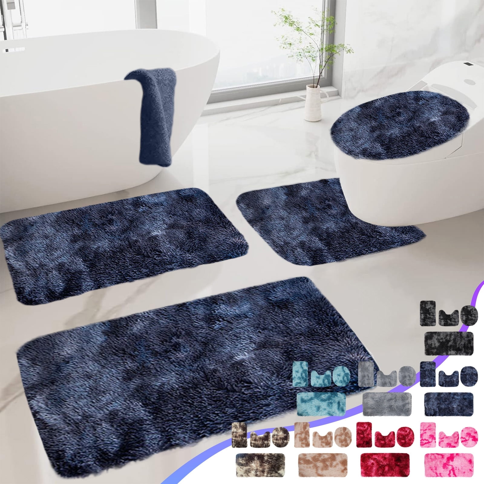 Click here for Sentmoon Bathroom Floor Mat 4pc Mixed Colors Bath... prices